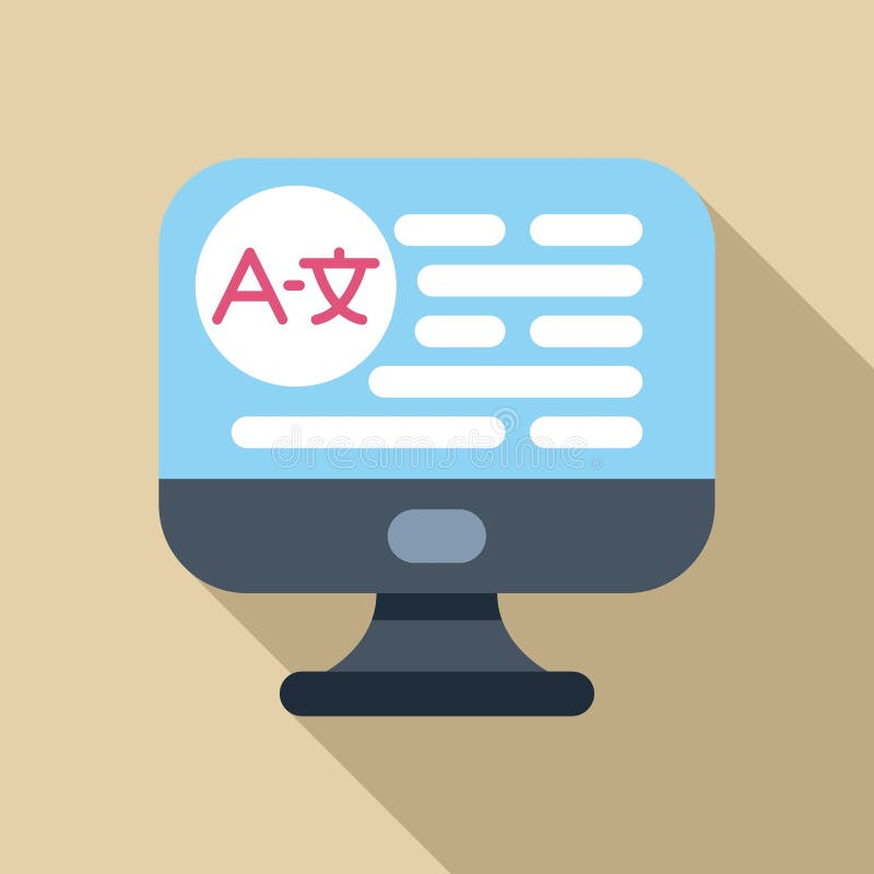 Online Language Translator Software Translating Text on Computer Screen ...