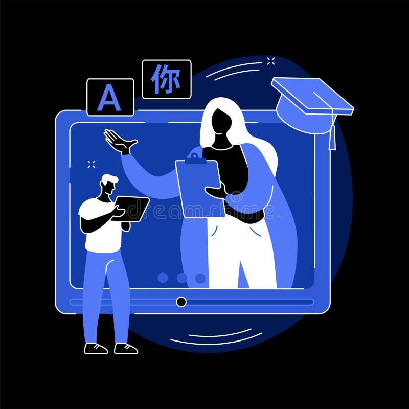 Online Language Tutoring Abstract Concept Vector Illustration. Stock ...