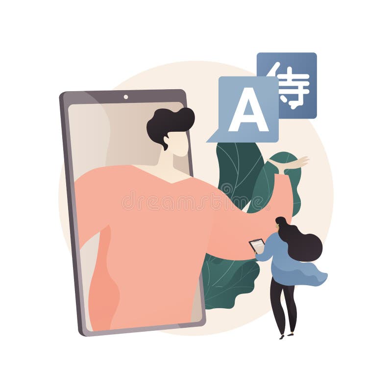 Online Language Tutoring Abstract Concept Vector Illustration. Stock ...