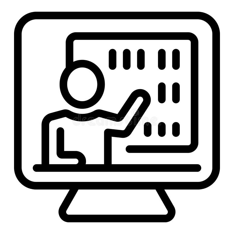 Online Learn Icon Outline Vector. Preschool Teaching Stock Vector ...