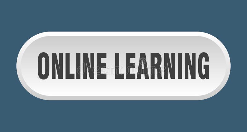 Online Learning Button. Rounded Sign on White Background Stock Vector ...
