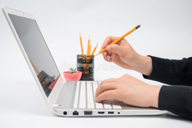 Online Learning Concept. Internet Lesson Concept Using a Laptop ...