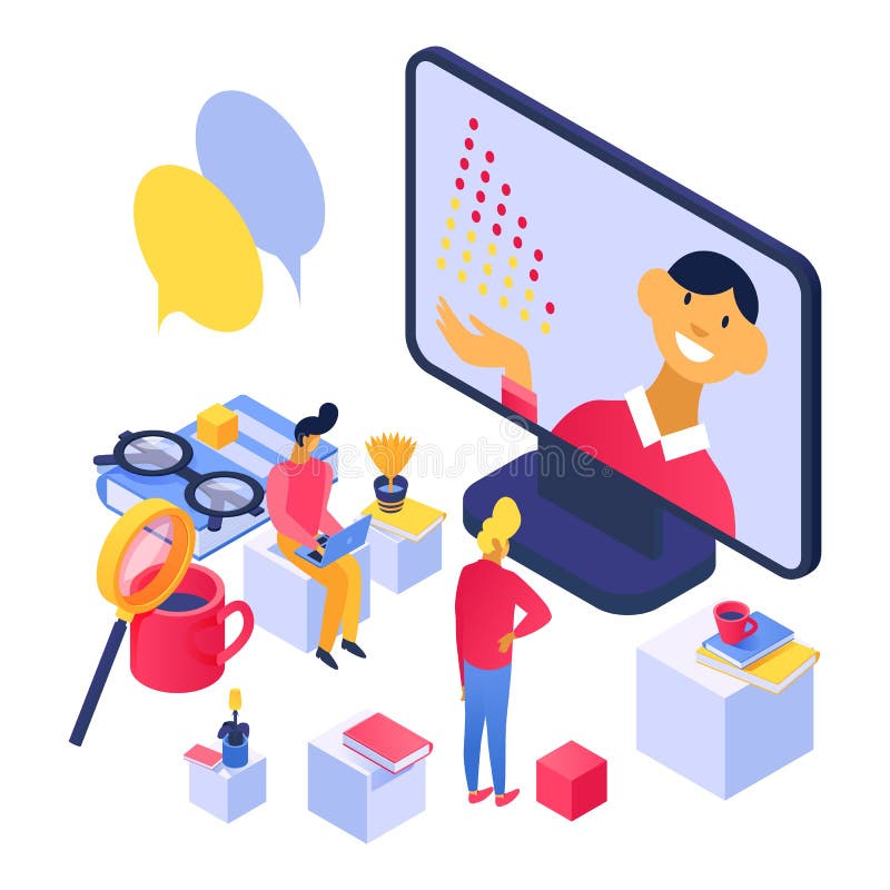 Online Learning Concept, Lecture on Laptop Screen for People Students ...