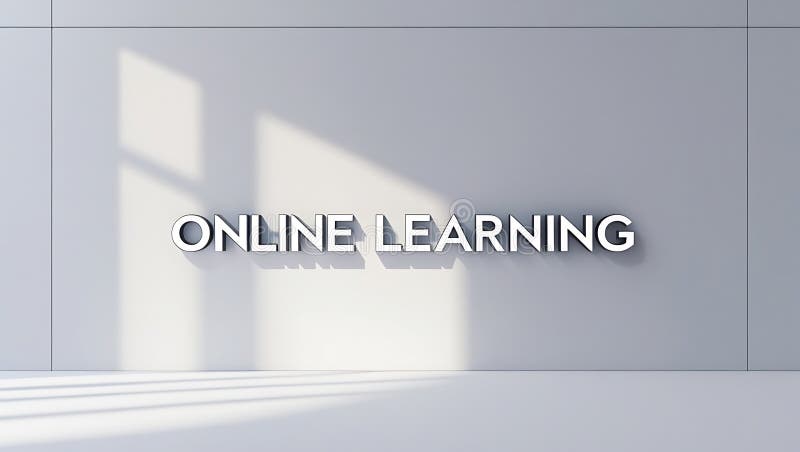 Online Learning Concept with Light Shadows Casting on a Blank Wall ...