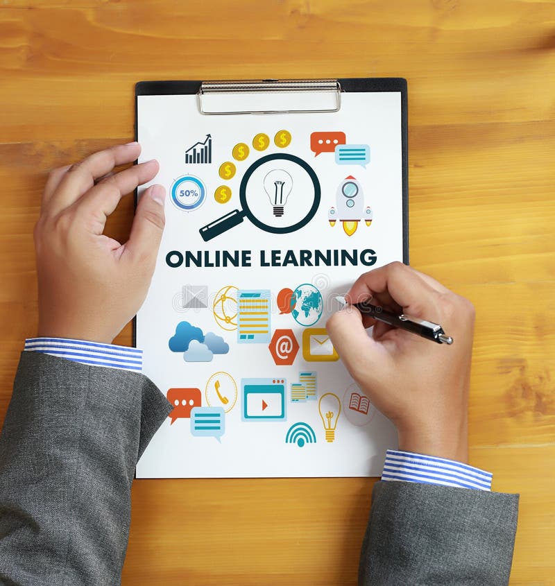 ONLINE LEARNING Connectivity Technology Coaching Online Skills T Stock ...