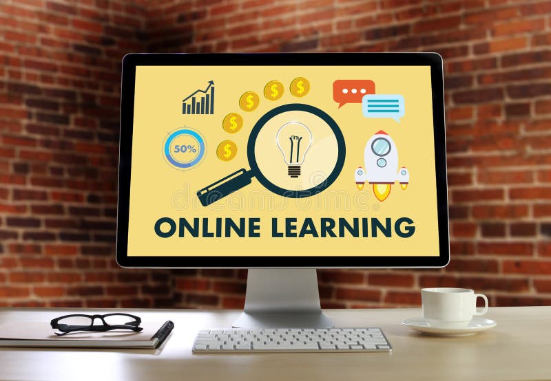 ONLINE LEARNING Connectivity Technology Coaching Online Skills T Stock ...