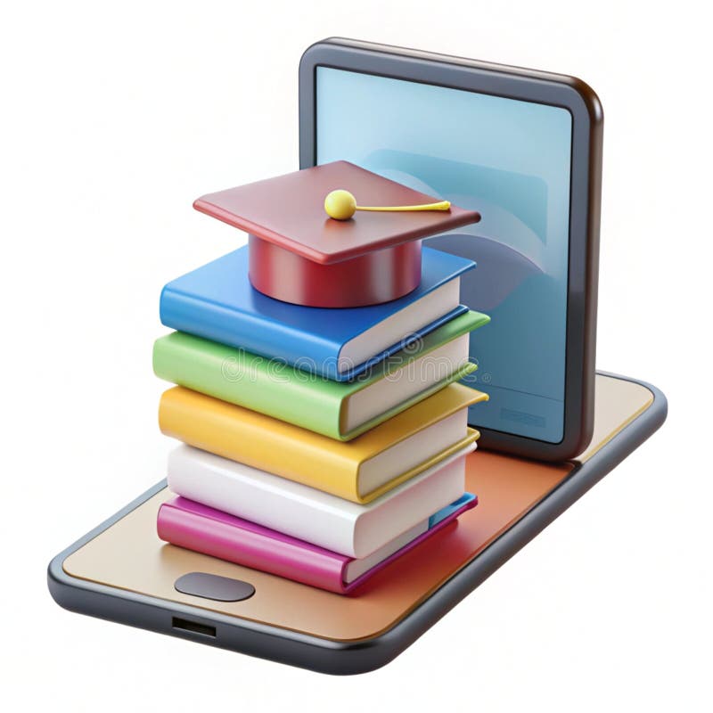 Online Learning Course App 3D Stock Illustration - Illustration of ...