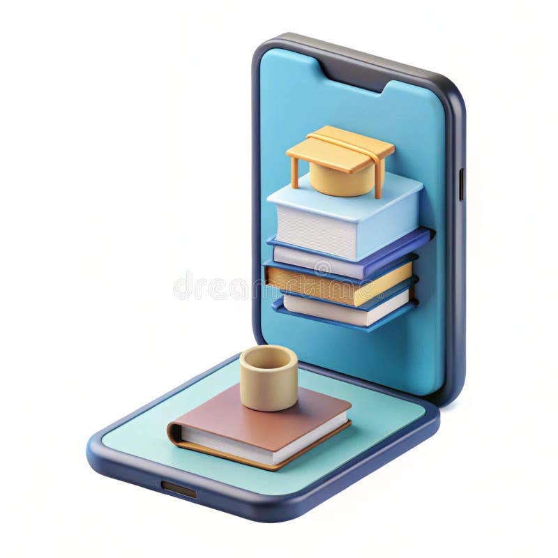 Online learning 3D icon stock illustration. Illustration of virtual ...