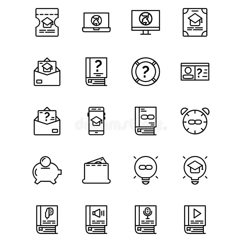 Online Learning and Course Icon Set Design Part 3. Perfect for ...