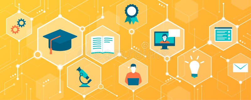 Online Learning and Digital Courses Stock Vector - Illustration of ...