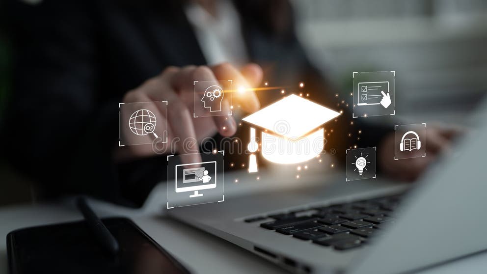 Online Learning and Digital Education System Latch Stock Photo - Image ...