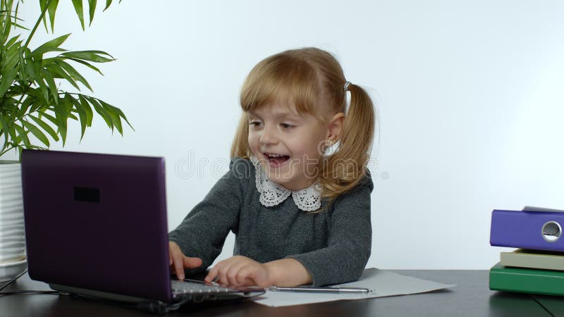 Online Learning, Distance Education, Lesson at Home. Girl Doing School ...