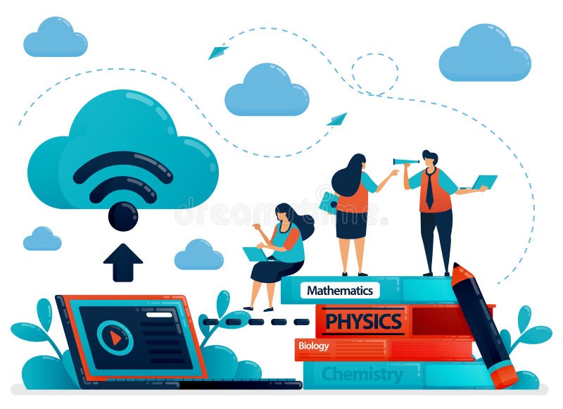 Online Learning or E-learning with Cloud Internet Database. Store ...