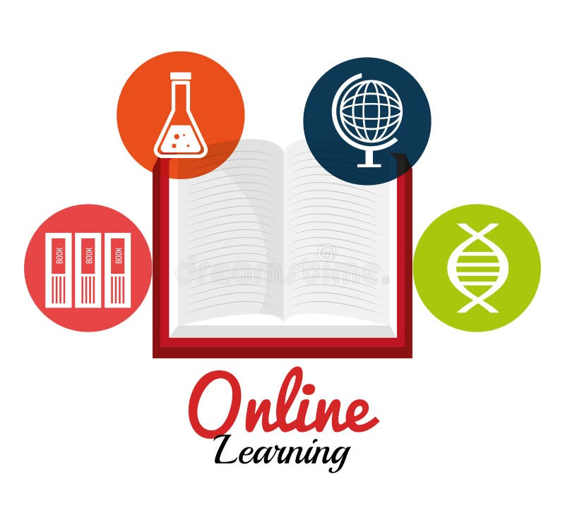 Online Learning Education Graphic Stock Vector - Illustration of vector ...
