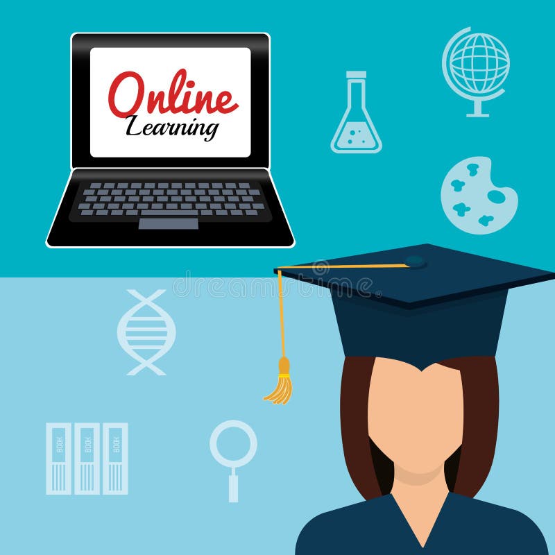 Online Learning Education Graphic Stock Vector - Illustration of ...