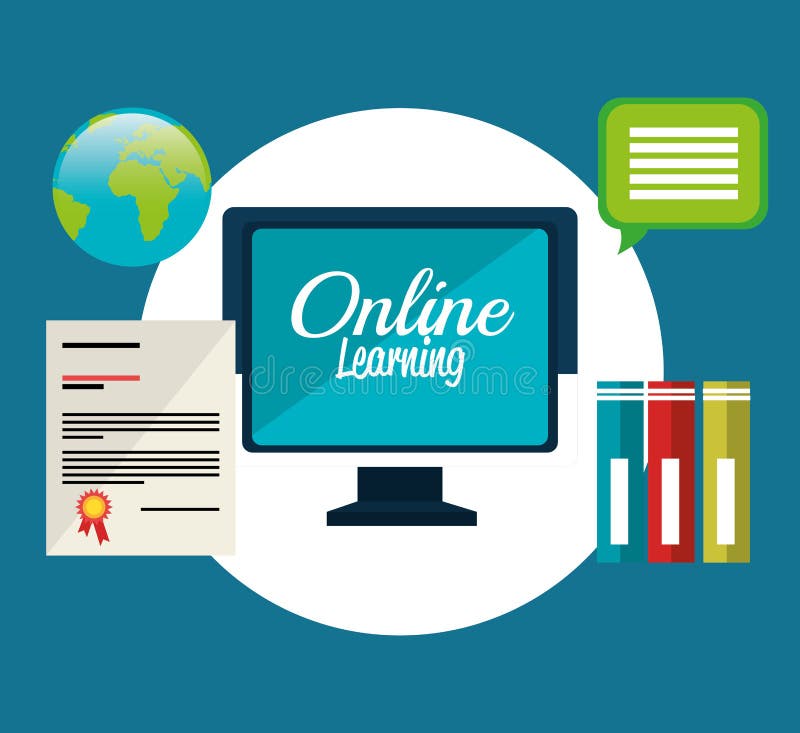 Online Learning Education Graphic Stock Vector - Illustration of class ...