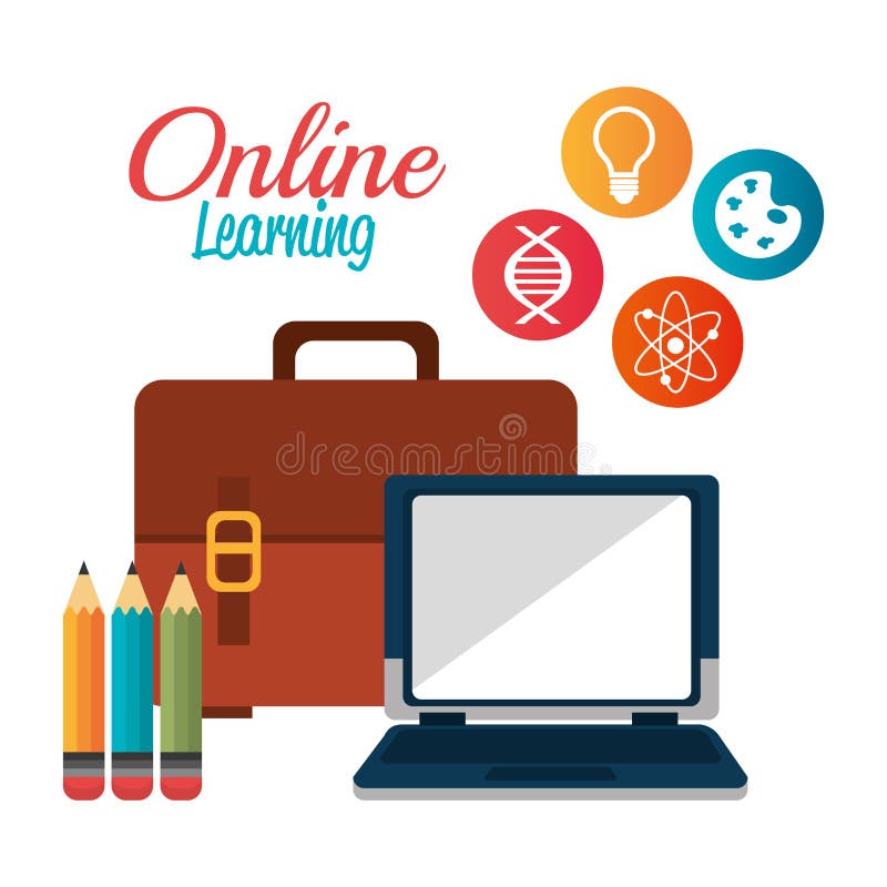 Online Learning Education Graphic Stock Vector - Illustration of ...