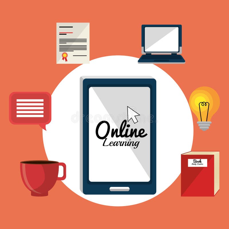 Online Learning Education Graphic Stock Vector - Illustration of ...