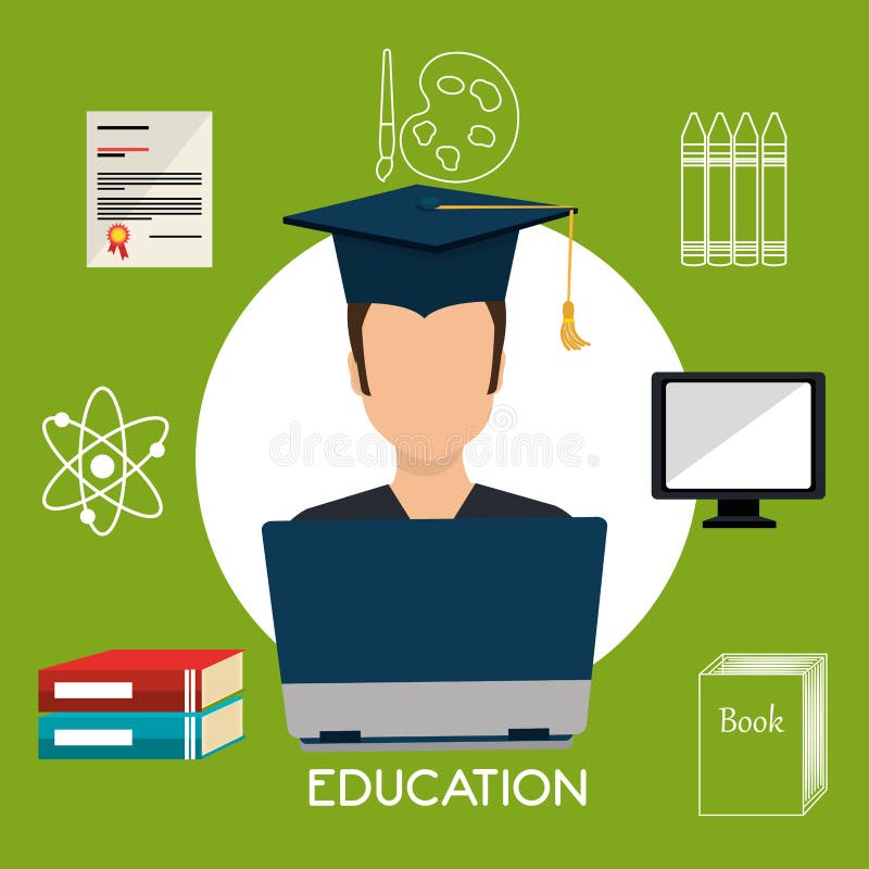 Online Learning Education Graphic Stock Vector - Illustration of ...