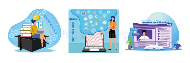 Online Learning. Online Education with Laptop. Digital Learning ...