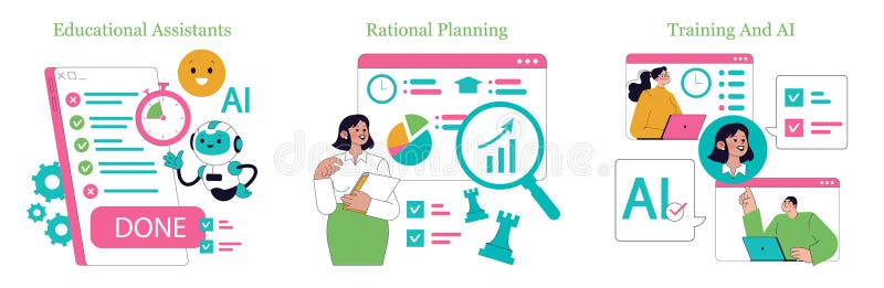Online Learning. Flat Vector Illustration Stock Illustration ...