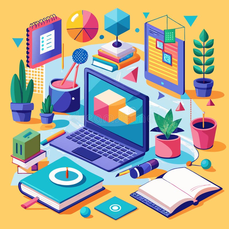 Online Learning: Geometric Abstract Setup Stock Photo - Image of ...