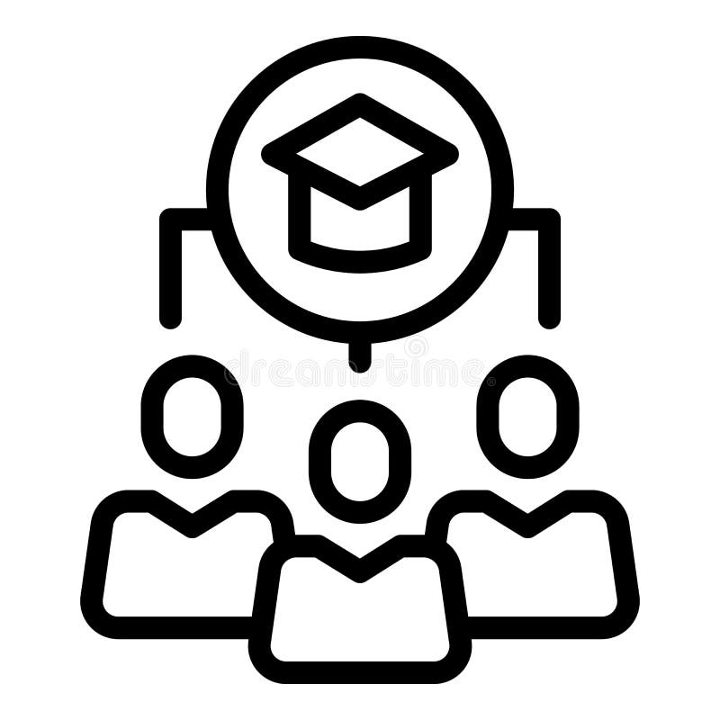 Online Learning Group Icon Outline Vector. Training System Stock ...