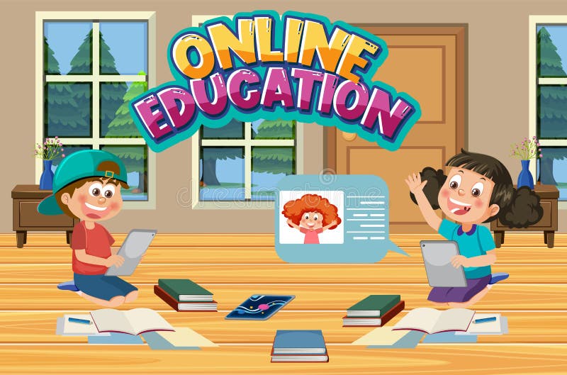 Online learning at home stock vector. Illustration of structure - 259948746