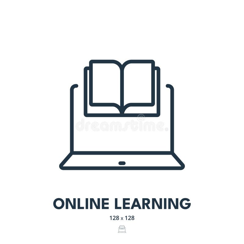 Online Learning Icon. E-learning, Education, Virtual. Editable Stroke ...