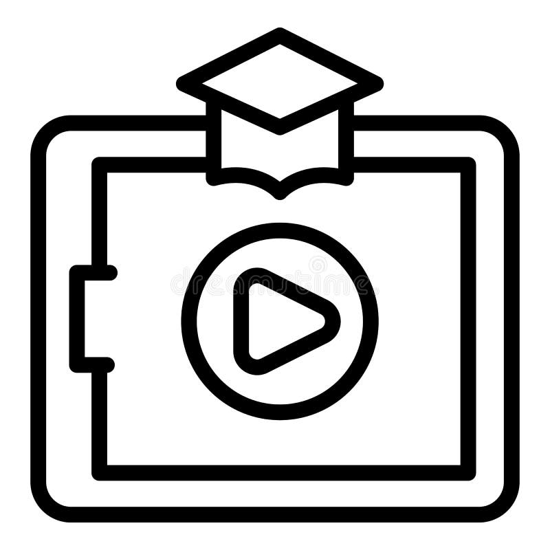 Online Learning Icon Outline Vector. Web Course Stock Illustration ...