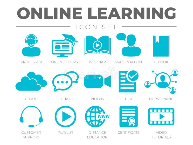 E-learning icon flat stock vector. Illustration of home - 47292232