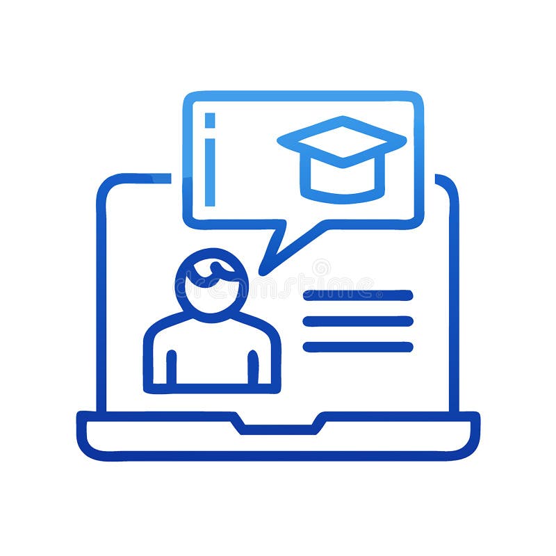 Online Learning Icon Vector Stock Illustration - Illustration of ...