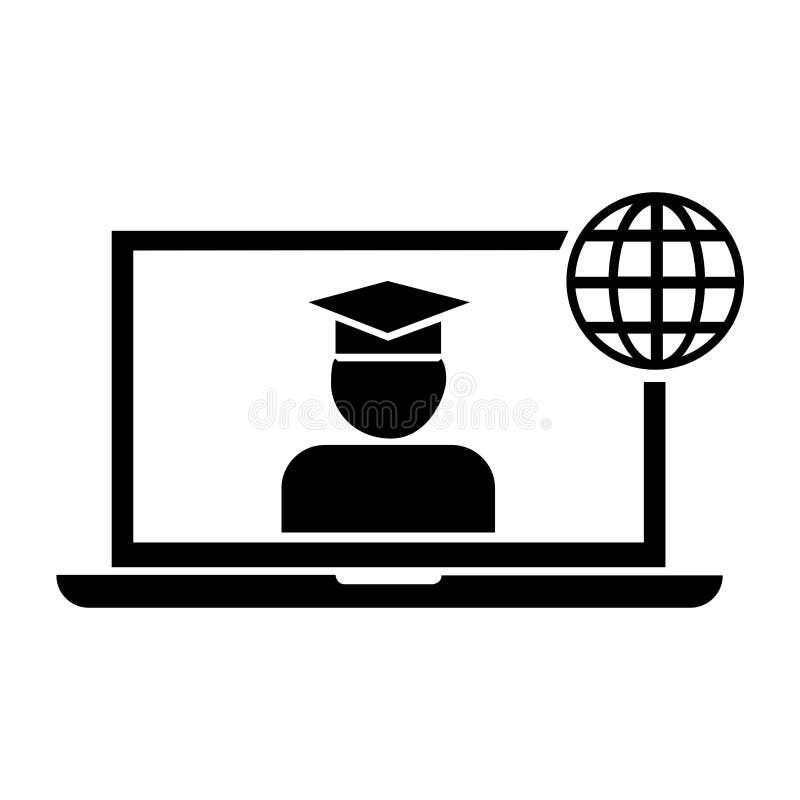 Online Learning Icon on a White Background. Vector Illustration Stock ...