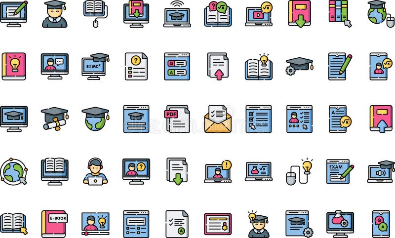 Online Learning Icons High-Quality Vector Icons Collection with ...