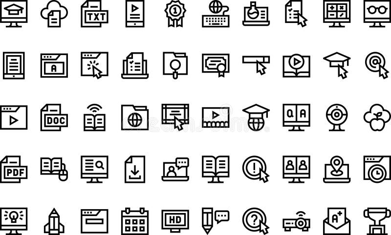Online Learning Icons High-Quality Vector Icons Collection with ...