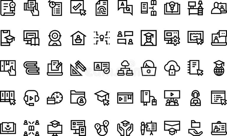 Online Learning Icons High-Quality Vector Icons Collection with ...