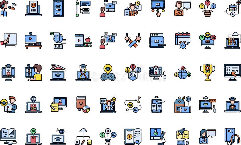 Online Learning Icons High-Quality Vector Icons Collection with ...