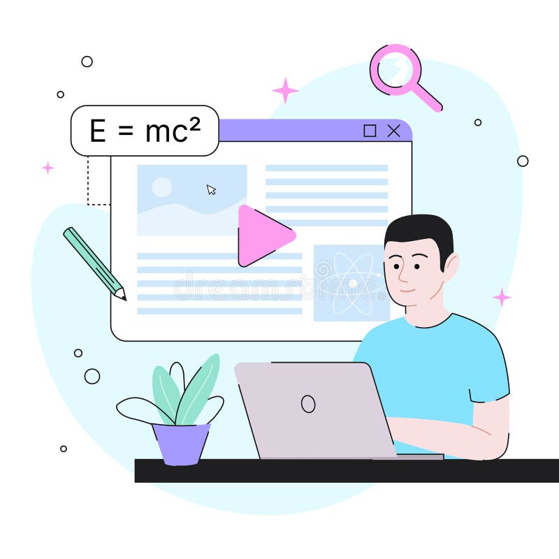 Online Learning Illustration. Graphic Design Stock Vector ...