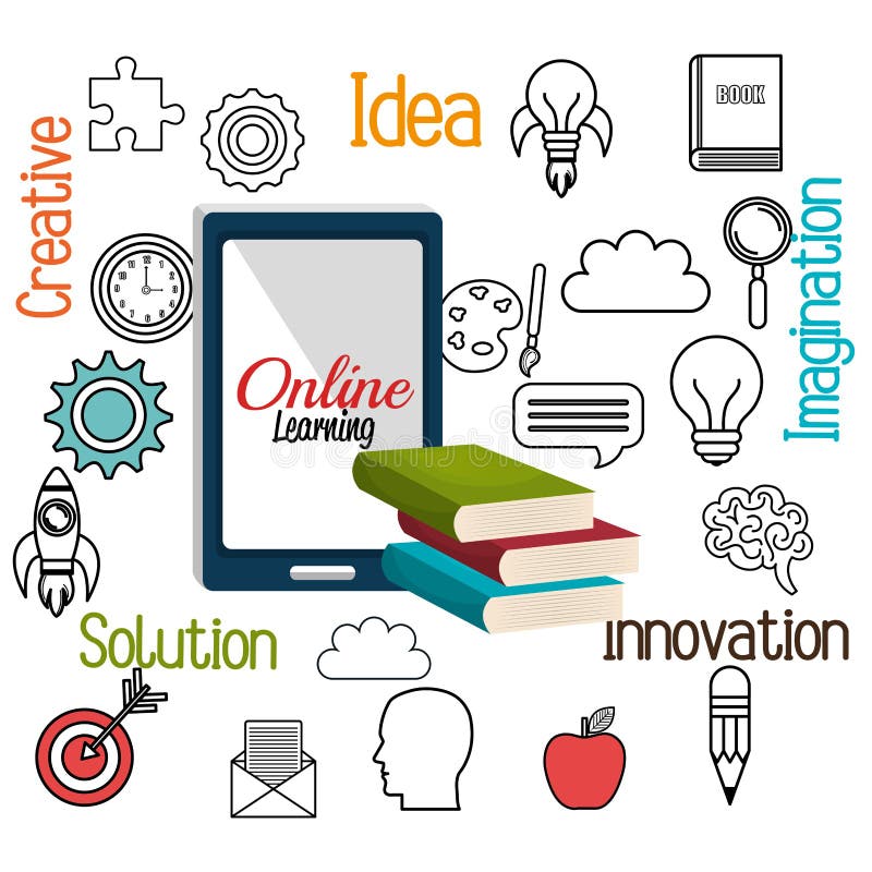 Online Learning Education Graphic Stock Vector - Illustration of ...