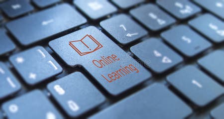 Online Learning Key on Keyboard Stock Photo - Image of classroom, class ...