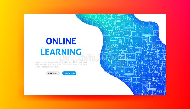 Online Learning Line Icon Circle Concept Stock Vector - Illustration of ...