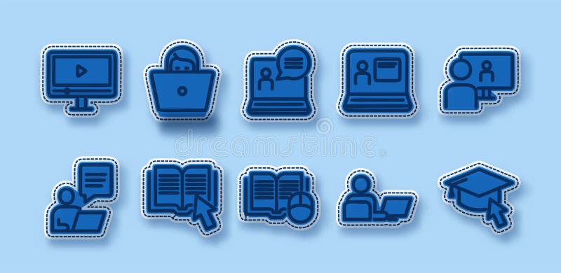 Online Class Sticker Stock Illustrations – 644 Online Class Sticker ...