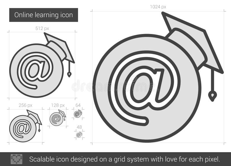 Online learning line icon. stock vector. Illustration of design - 80689676