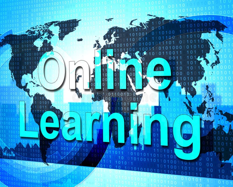 Online Learning Means World Wide Web and College Stock Illustration ...