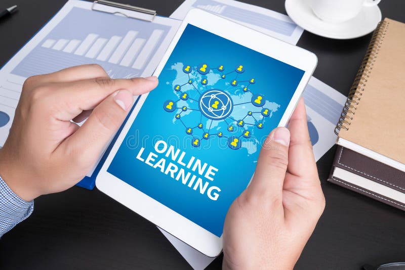 ONLINE LEARNING stock illustration. Illustration of courses - 77172894