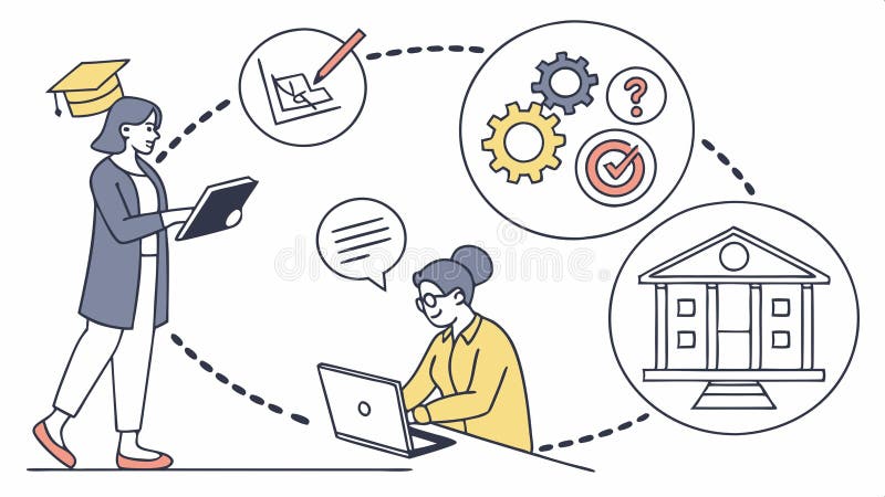 Online Learning Network, Digital Education and E,learning Vector Design ...