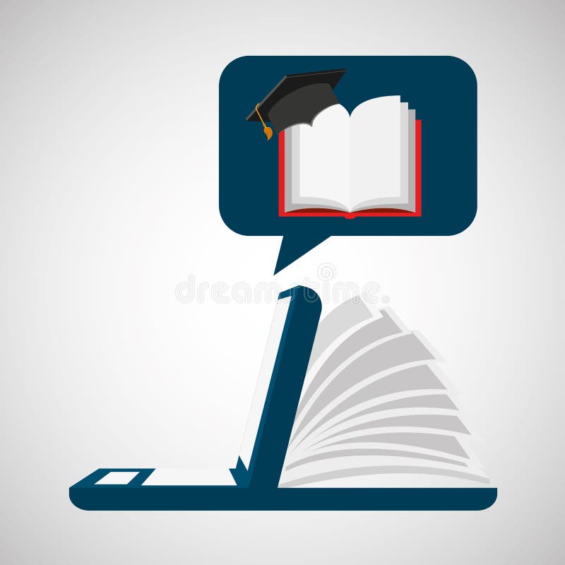 Online Learning Open Book Cap Graduation Education Stock Vector ...