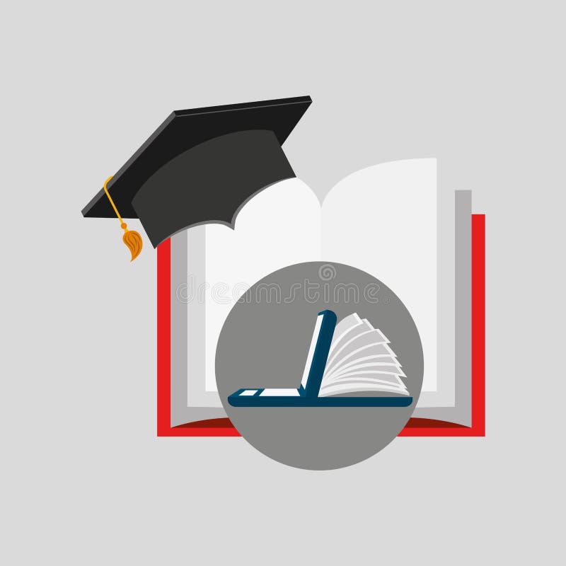 Online Learning Open Book Cap Graduation Education Stock Vector ...