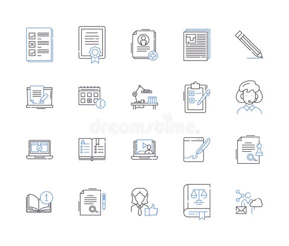 Online Learning Outline Icons Collection. E-learning, Virtual ...