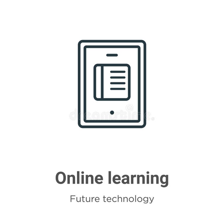 Online Learning Outline Vector Icon. Thin Line Black Online Learning ...